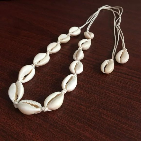Jewelry | Cowrie Shell Choker Boho White String Necklace Surfer Beach ...